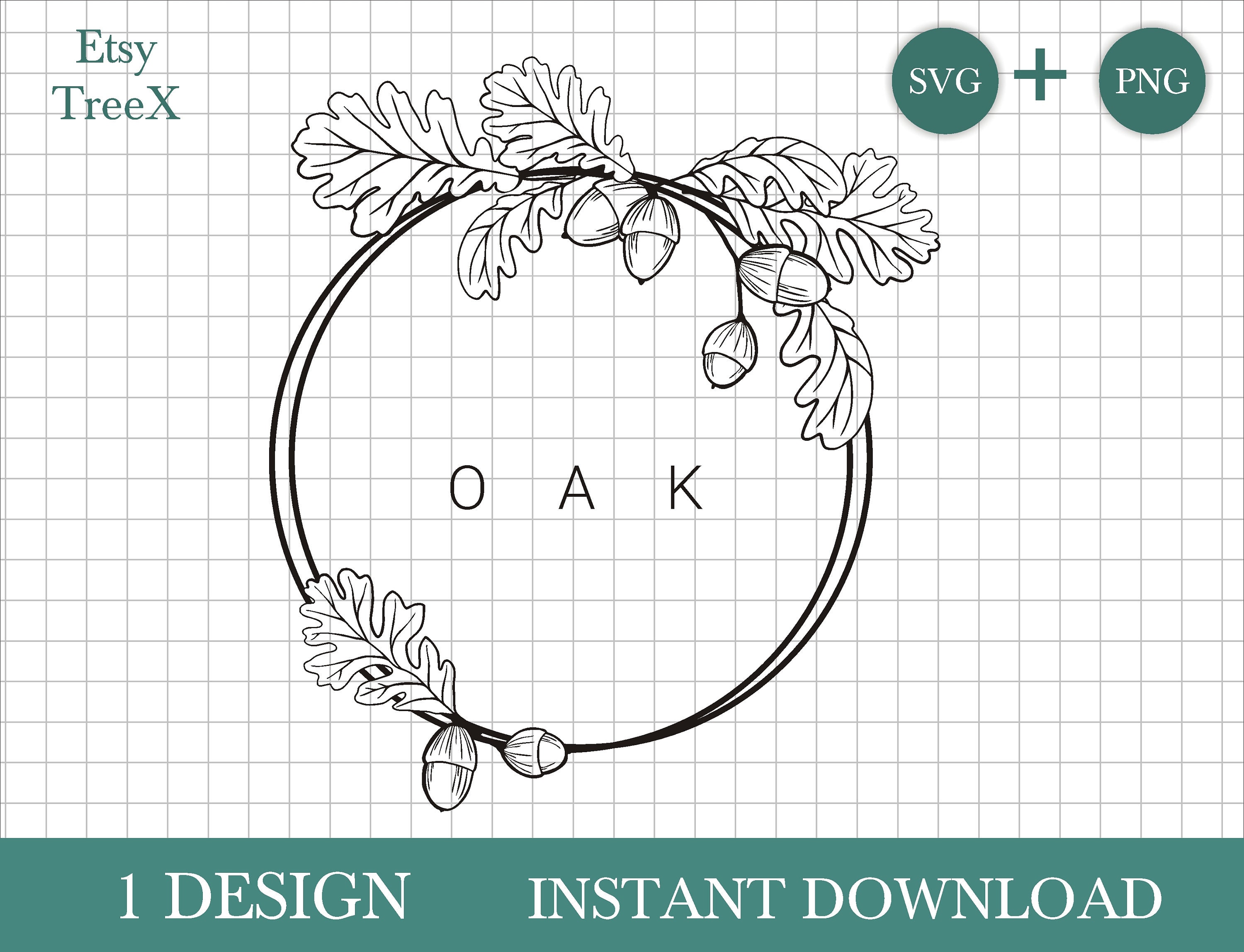 Hand Drawn Oak SVG Bundle Oak Leaves Svg Oak Acorn SVG by | Etsy UK