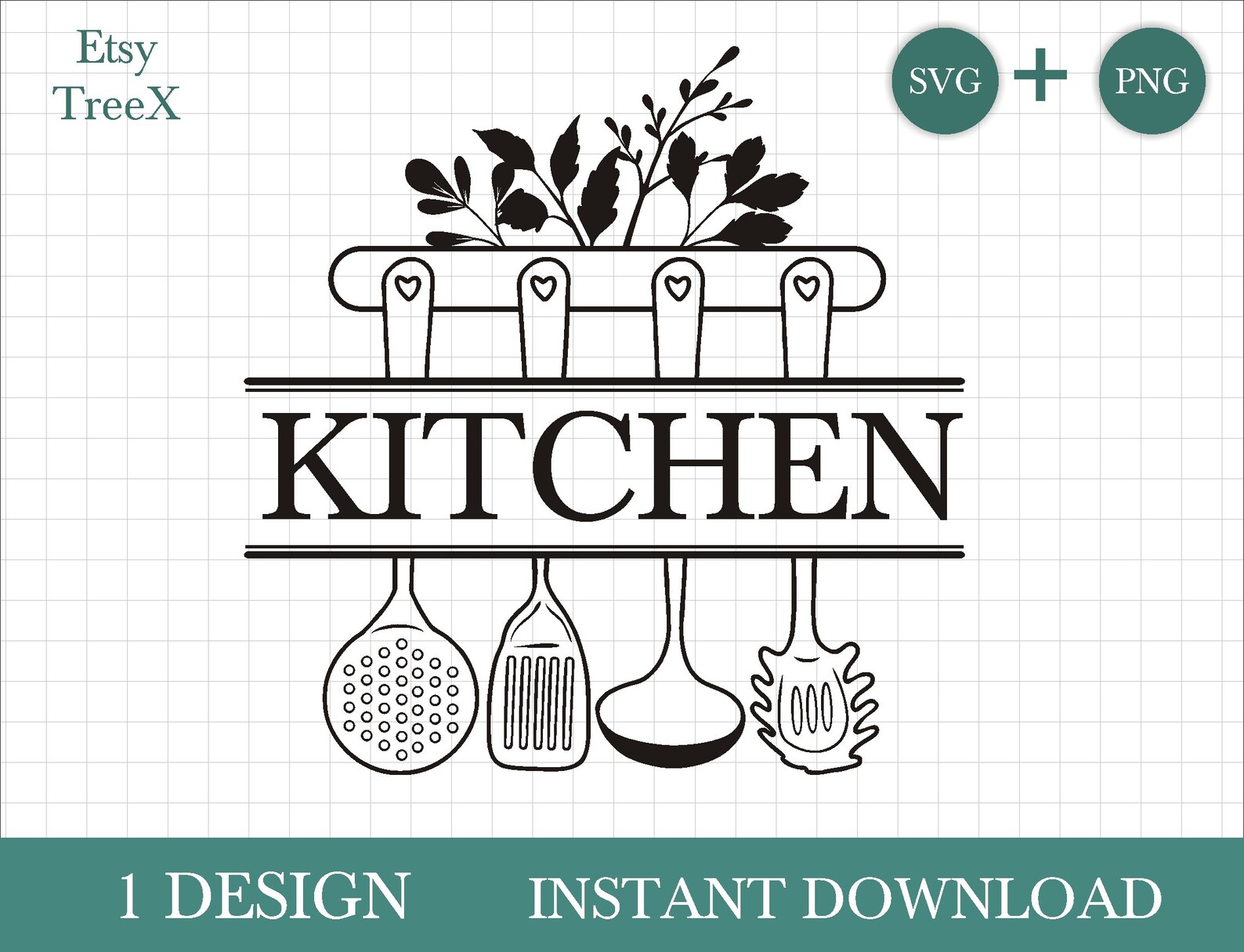 Hand Drawn Kitchen Logo SVG Cooking SVG Kitchen Sign Svg by - Etsy