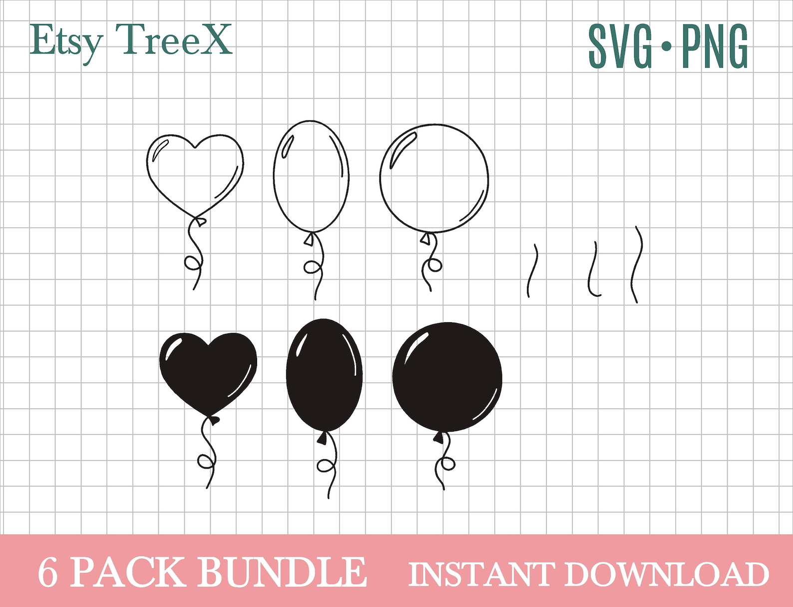 Hand Drawn Balloons SVG Bundle, Air Balloons Svg, Balloon With Name Svg ...