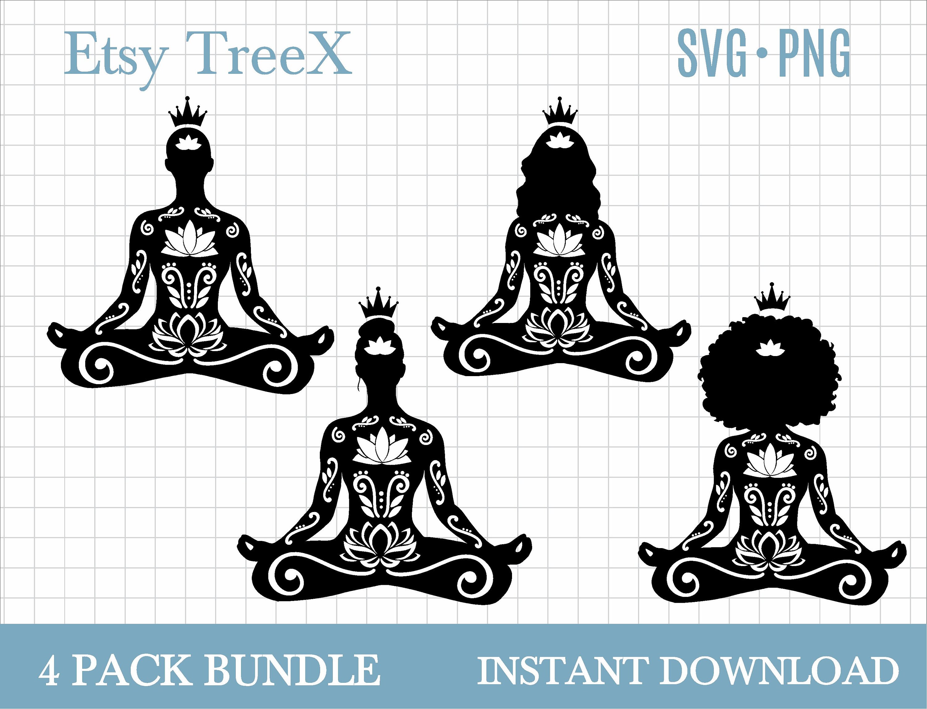Yoga Poses SVG Bundle by Oxee Black Girl Yoga Poses Svg - Etsy