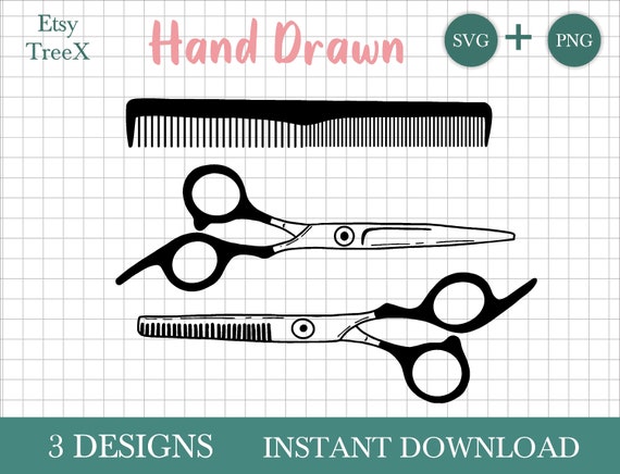 Hairdresser Scissors SVG Hair Brush Svg by Oxeehand Drawn - Etsy
