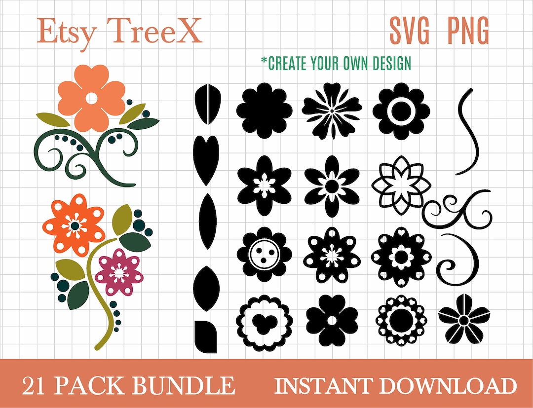 Simple Geometric Flower Pattern Svg by Oxee, Floral Bundle Svg ...
