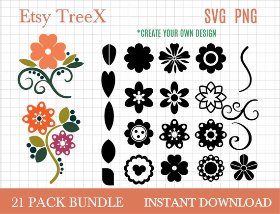 Simple Geometric Flower Pattern Svg by Oxee Floral Bundle - Etsy