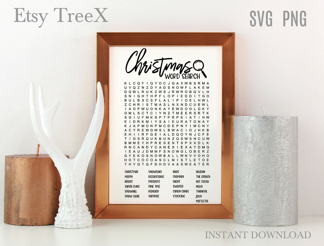 Christmas Word Search SVG, Printable Kids Word Search SVG by Oxee ...
