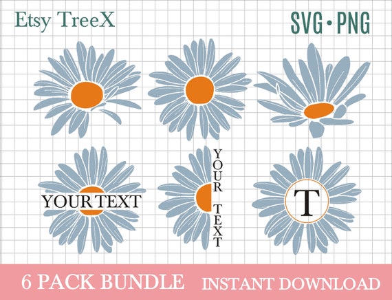 Daisy SVG Bundle Hand Drawn Daisy Flowers SVG Daisy Monogram - Etsy