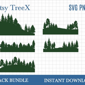 Forest Line SVG, Forest Line Silhouette, Hand Drawn Forest Silhouette ...