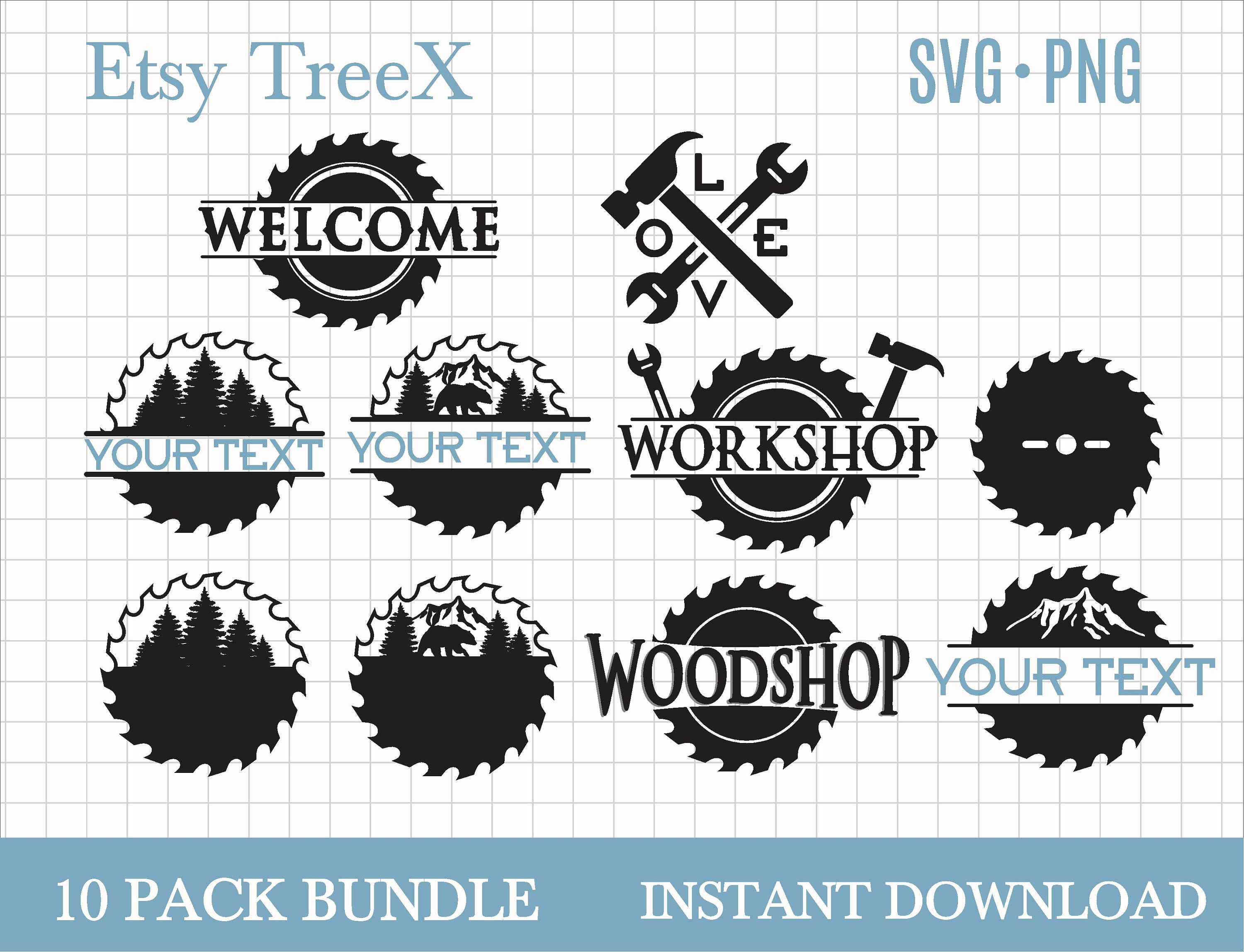 Saw Blade SVG Bundle by Oxee Saw Monogram SVG Woodshop Logo - Etsy