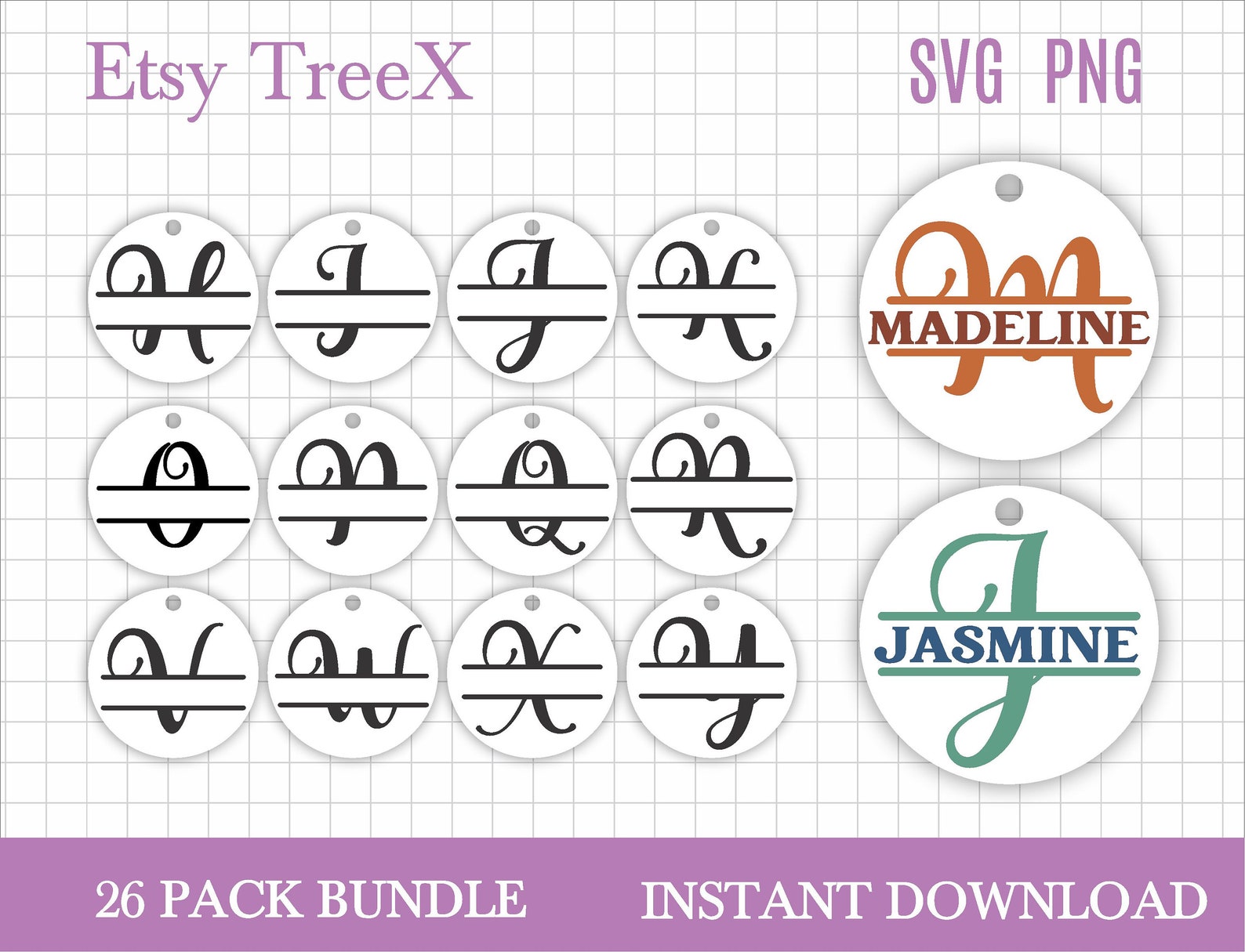 Monogram Keychain Pattern Svg by Oxee Split Monogram Keychain | Etsy
