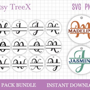 Monogram Keychain Pattern Svg by Oxee, Split Monogram Keychain Svg, Key ...
