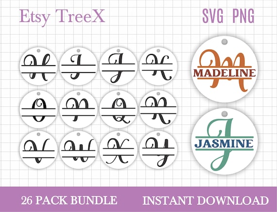Monogram Keychain Pattern Svg by Oxee Split Monogram Keychain | Etsy