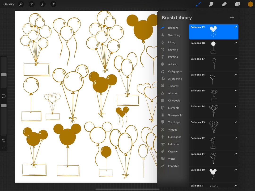 Balloons Procreate Brushes by Oxee, iPad Procreate Stamps, Hand Drawn ...