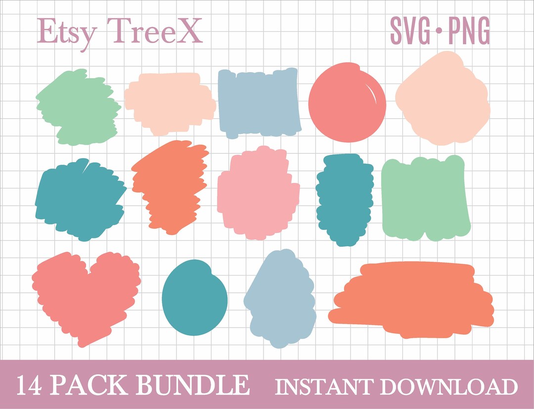 Brush Strokes SVG Bundle, Paint Splats Svg, Airbrush Spots Svg by Oxee ...