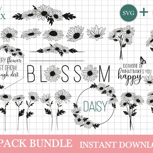 Hand Lettered Daisy SVG Bundle by Oxee Inspire Svg - Etsy