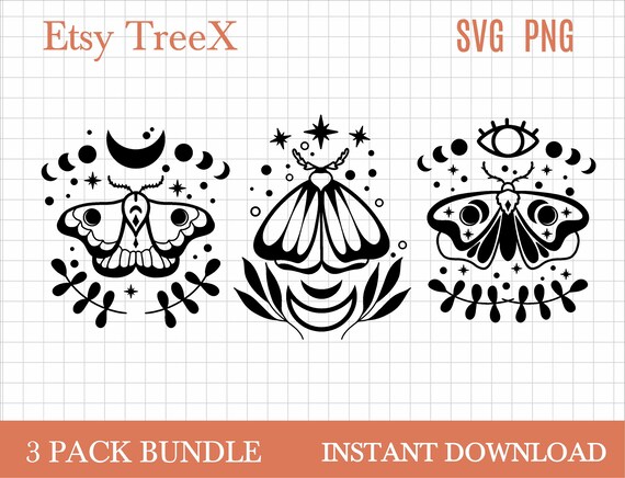 Mystical Moth SVG Bundle Boho Butterfly Svg Magic Butterfly - Etsy