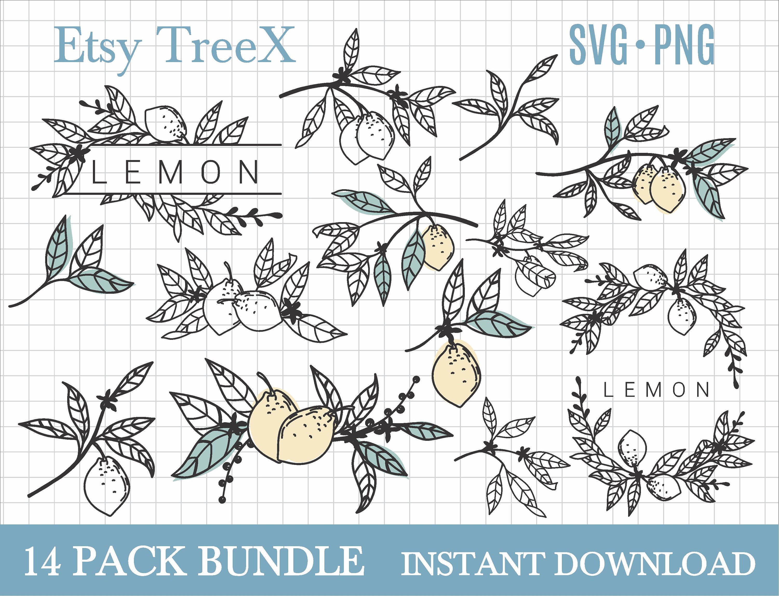 Lemons SVG Bundle Lemon Tree Digital File Hand Drawn Lemons - Etsy Canada