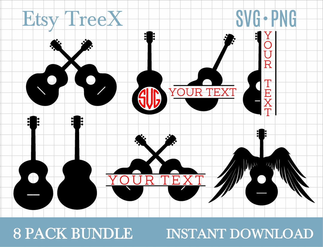 Guitar SVG Bundle: Music Monogram Cut Files (digital Download) - Etsy