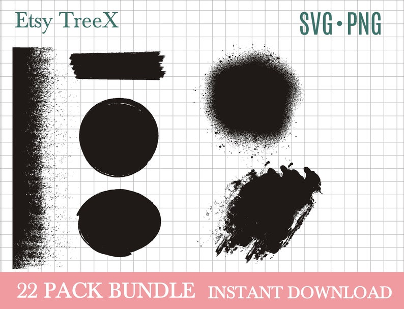 Brush Strokes SVG Bundle Paint Splats Svg Airbrush Spots Svg - Etsy