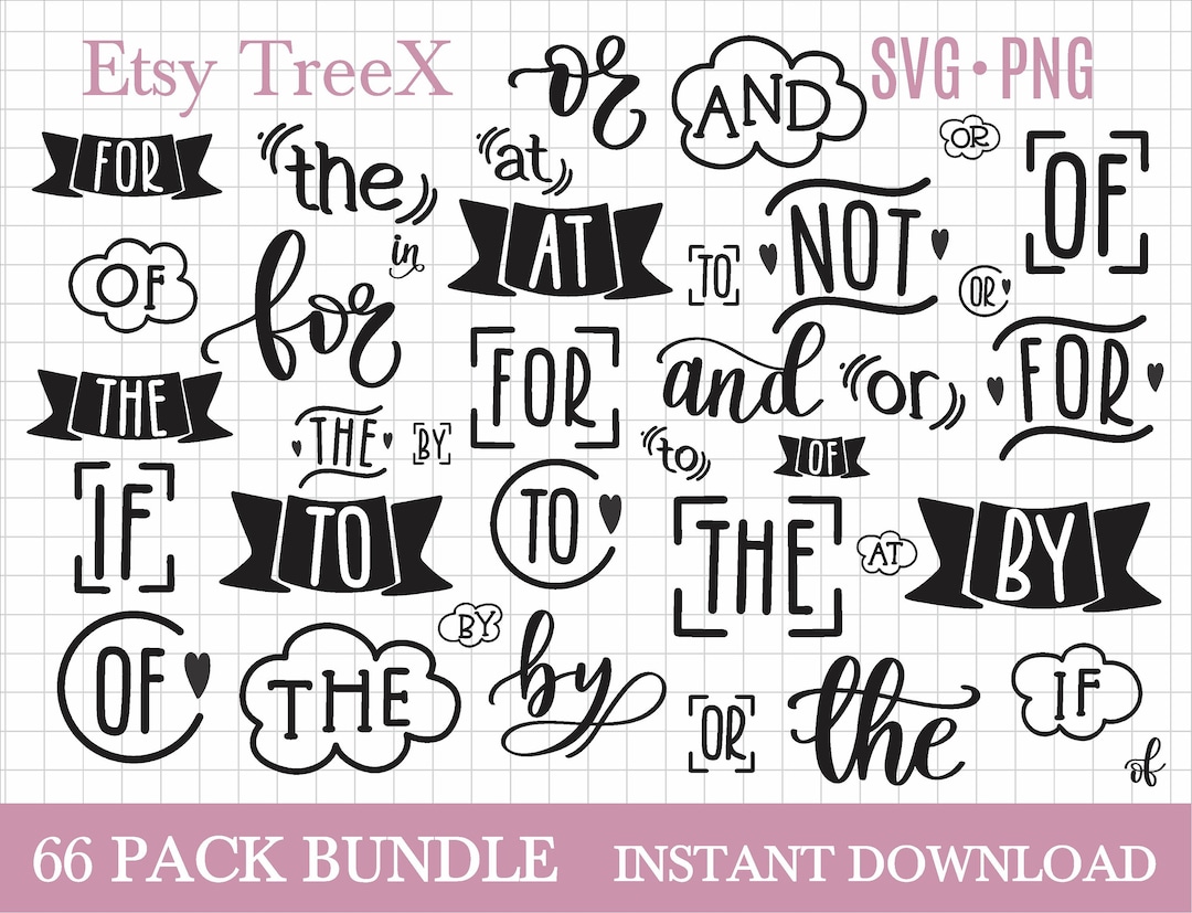 Hand Lettered Catchwords SVG Bundle by Oxee, Word Element Svg ...