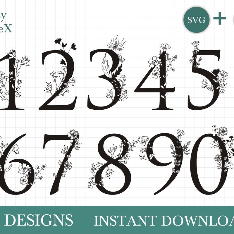 Floral Numbers - Etsy