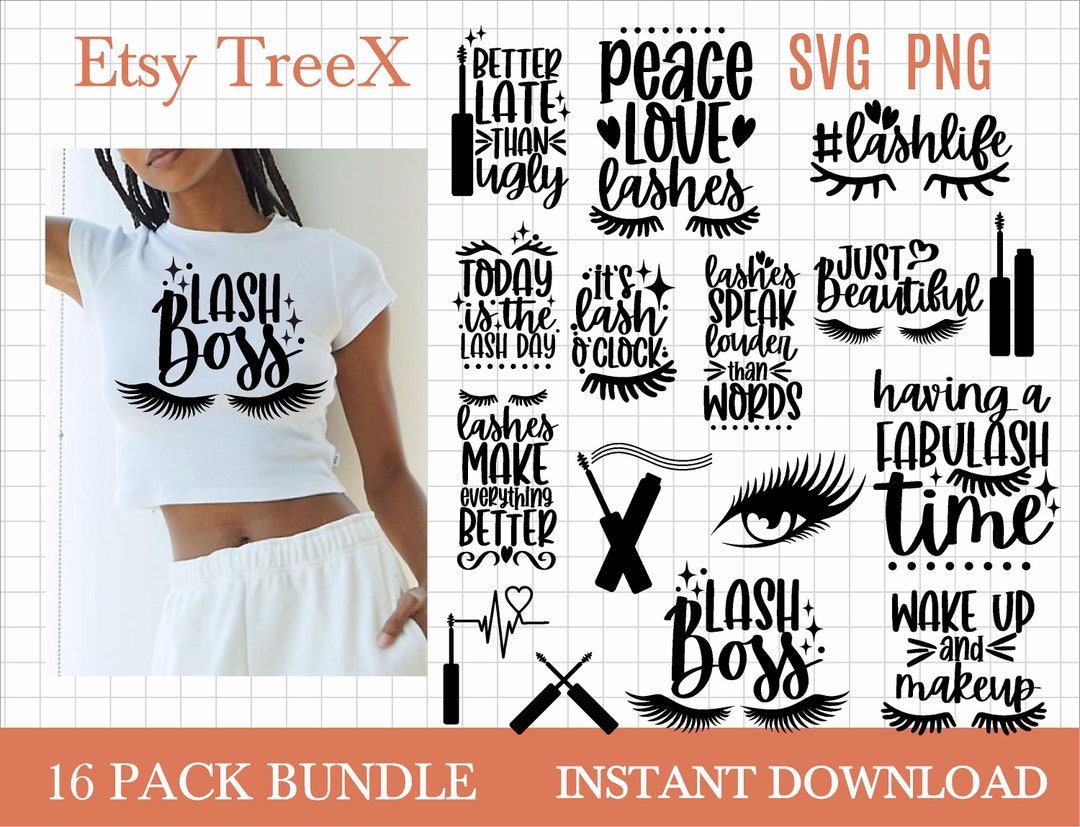 Funny Lashes Quotes SVG Bundle, Sarcastic Lashes Quotes Svg, Lash Boss ...