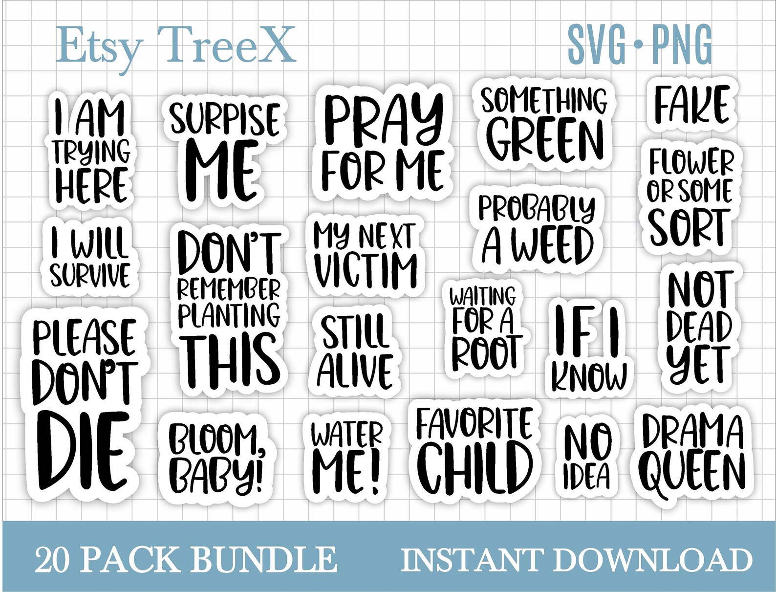 Funny Plant Marker SVG Bundle Garden Sign Svg Pot Plant - Etsy