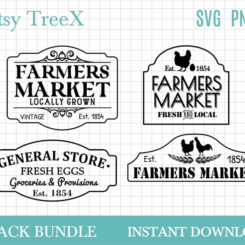 Farm Market Sign Clipart - Etsy UK