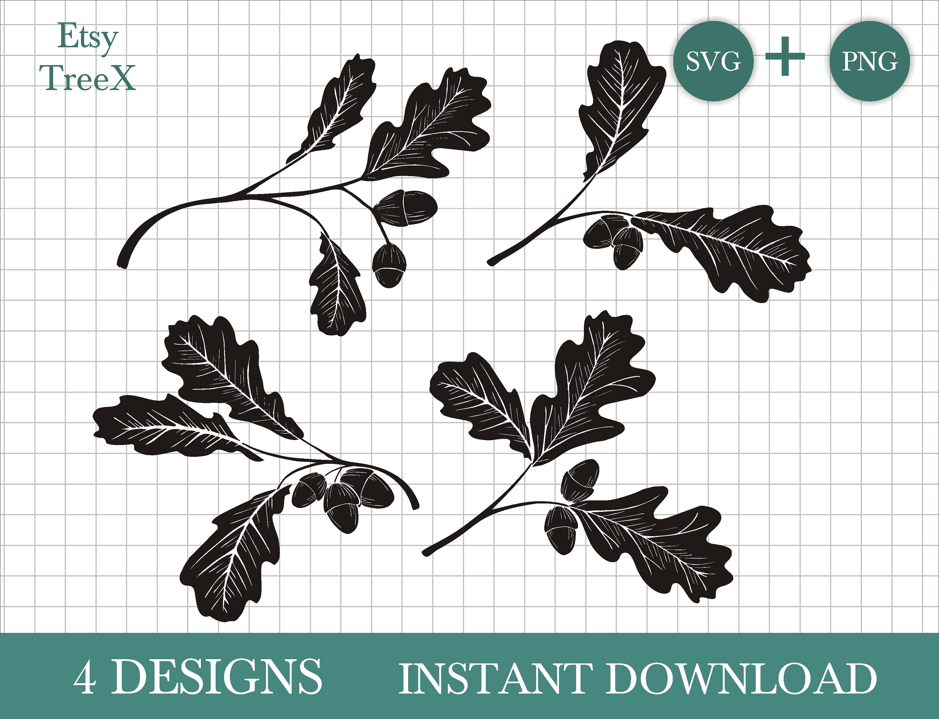 Hand Drawn Oak SVG Bundle Oak Leaves Svg Oak Acorn SVG by - Etsy Australia