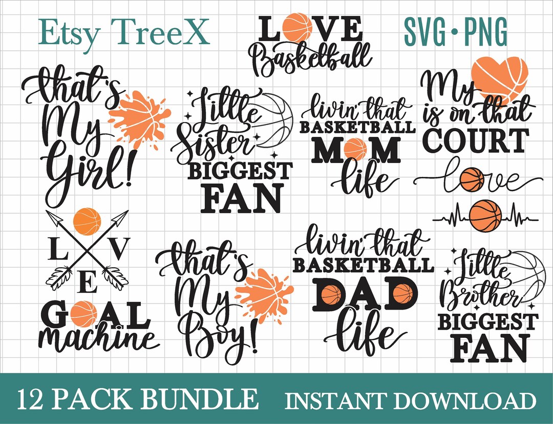 Hand Lettered Basketball SVG Bundle by Oxee, Basketball Mom SVG, Cut ...