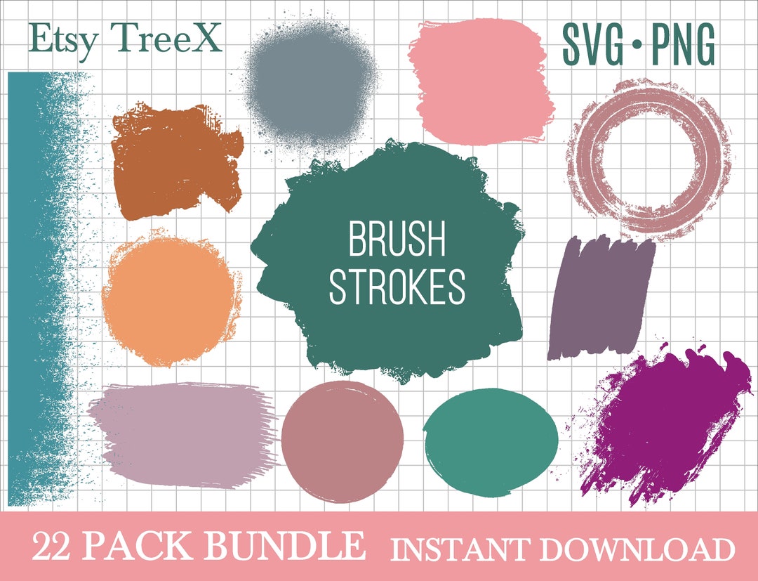 Brush Strokes SVG Bundle, Paint Splats Svg, Airbrush Spots Svg by Oxee ...