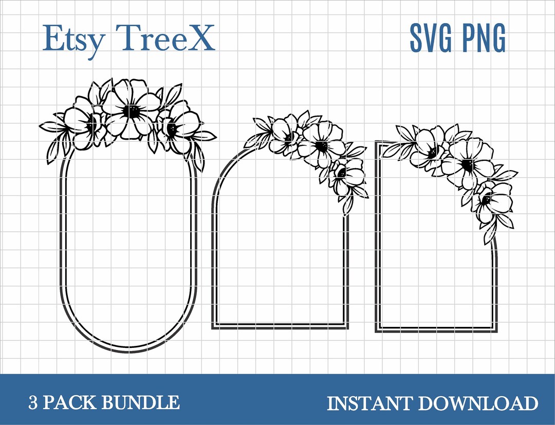 Arch Floral Frame SVG Bundle by Oxee, Floral Wreath Svg, Wedding Arch ...