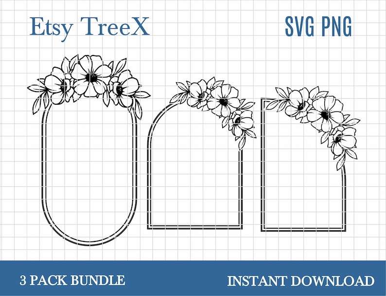Arch Floral Frame SVG Bundle by Oxee Floral Wreath Svg - Etsy Australia