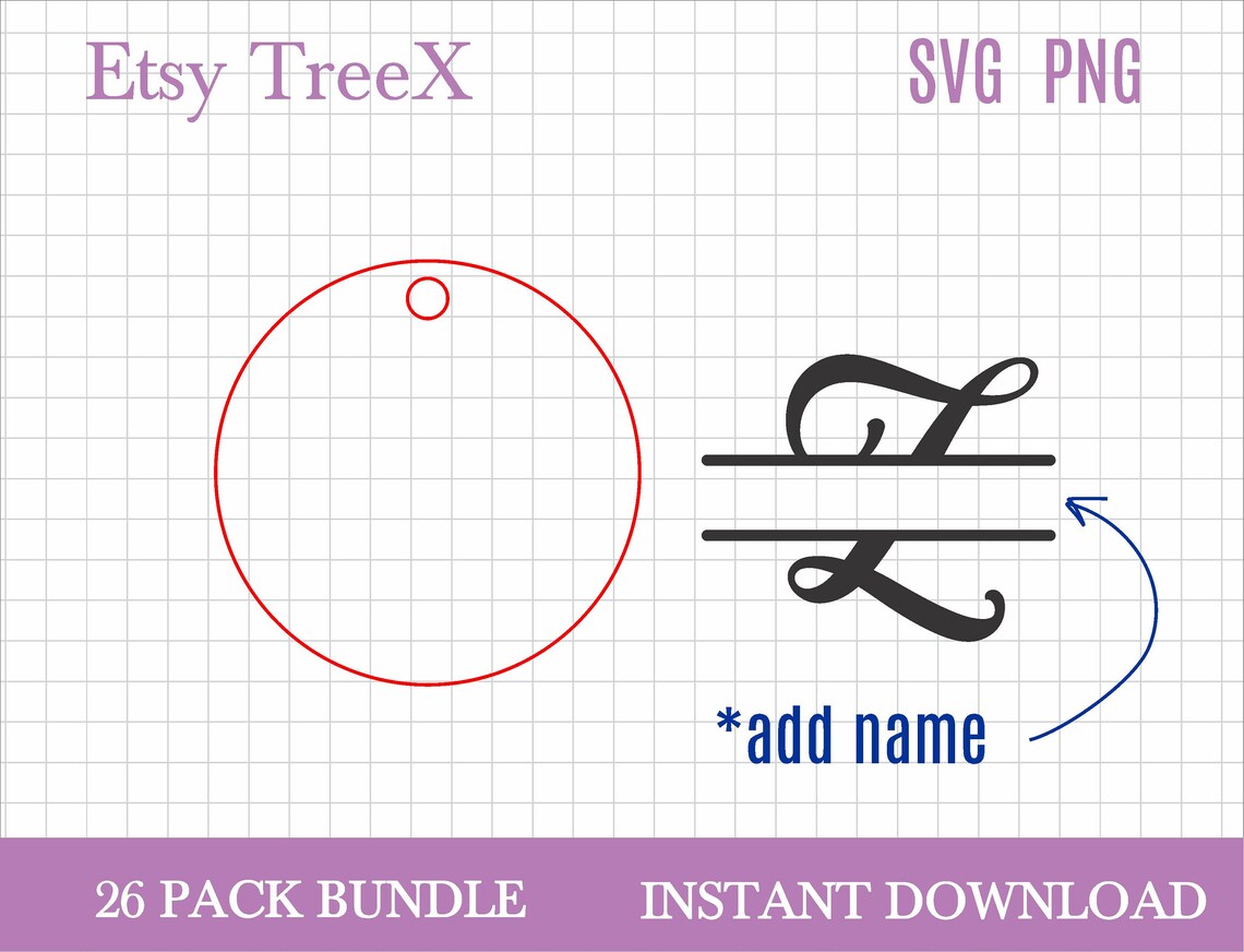 Monogram Keychain Pattern Svg by Oxee Split Monogram Keychain | Etsy