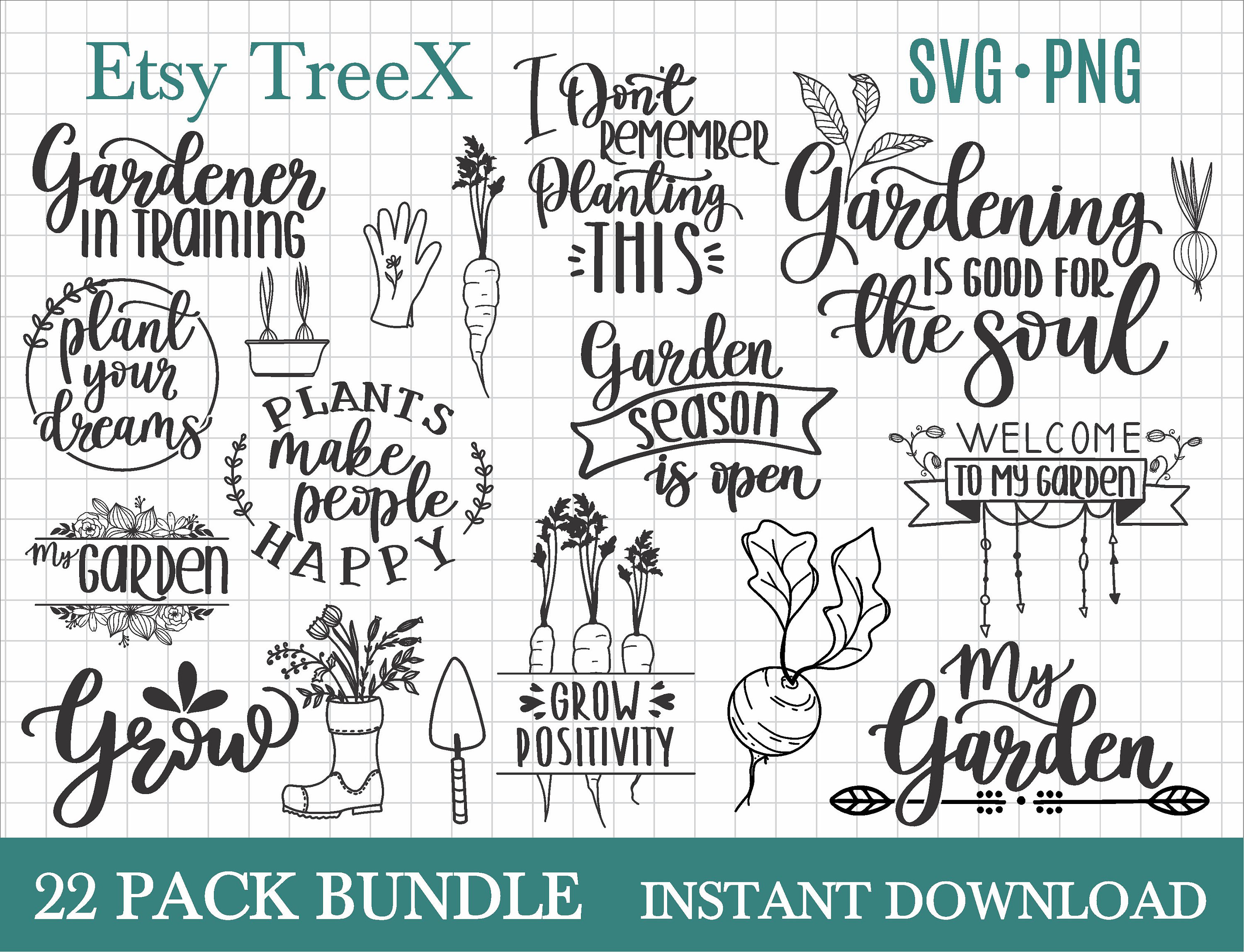 Hand lettered Gardening SVG bundle garden sign svg garden - Etsy 日本