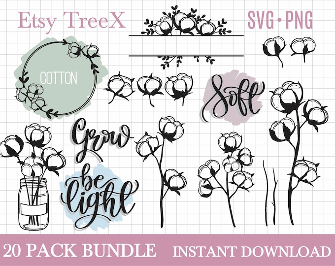 Cotton SVG, DXF, PNG - Etsy