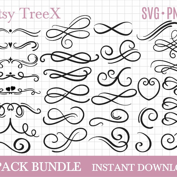 Flourish Swirl Svg - Etsy