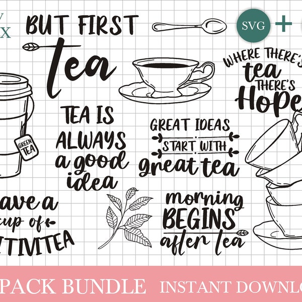 Tea Time Svg - Etsy