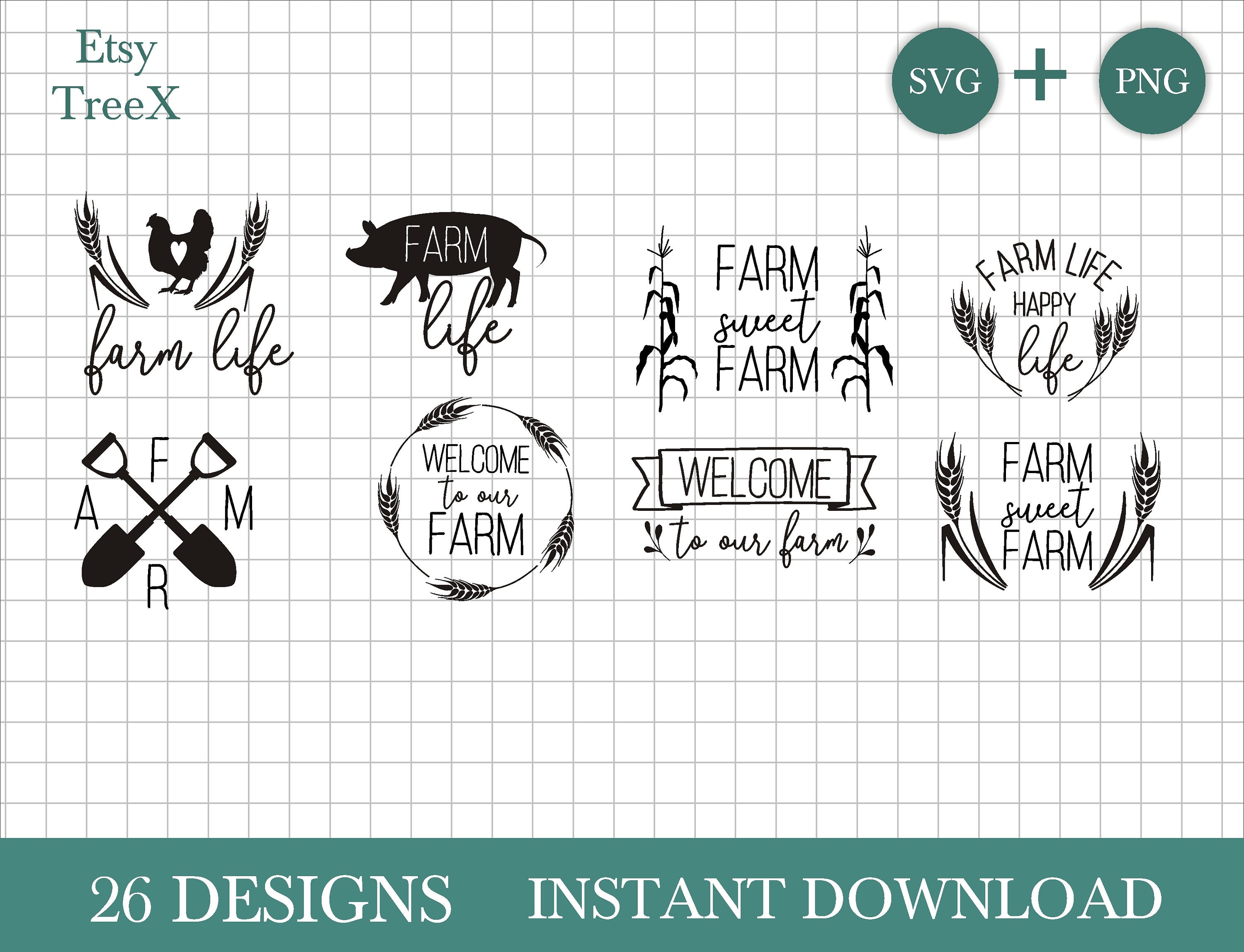 Farming SVG Bundle Farm Animals Svg Farm Sign Svg by Oxee - Etsy Canada