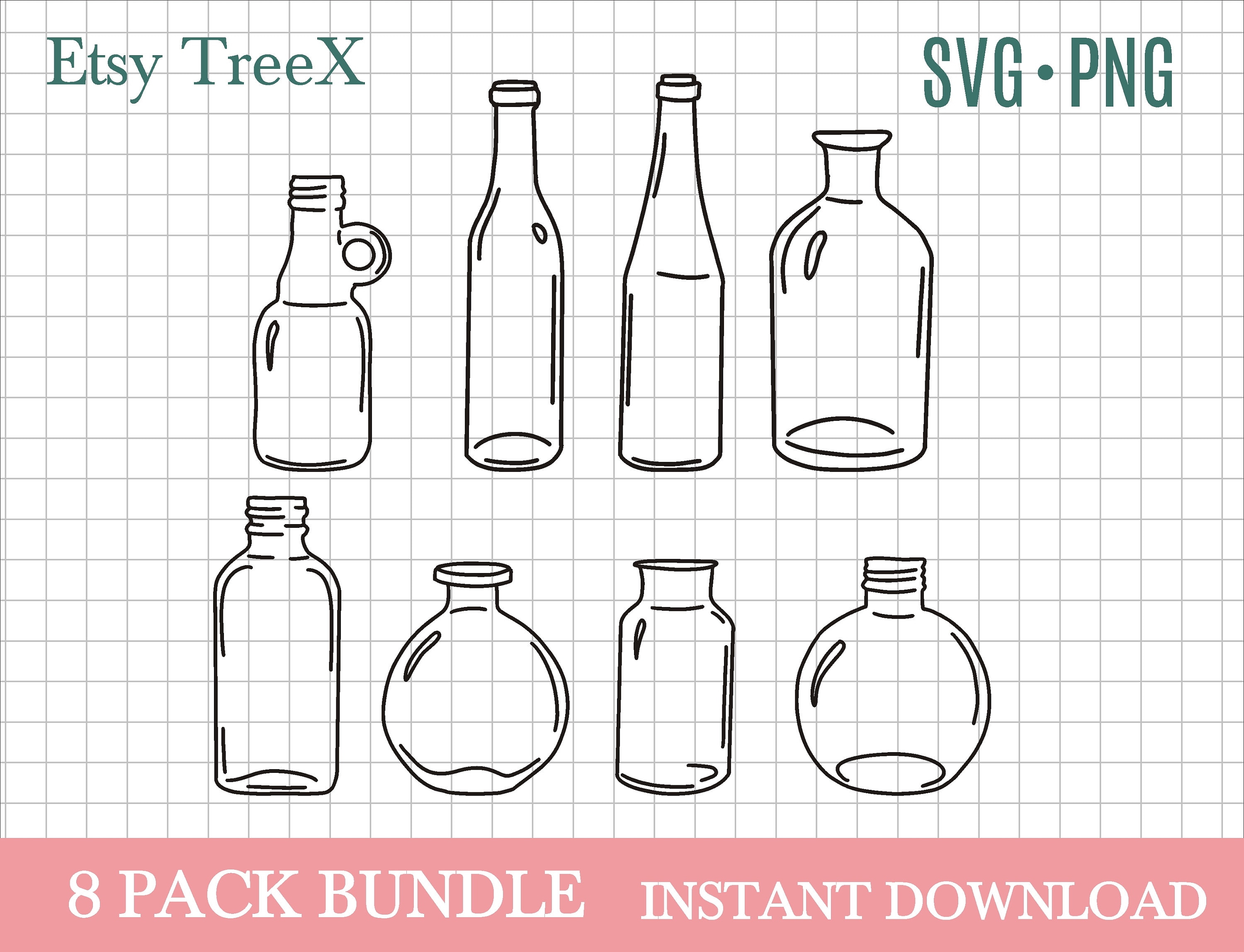 Empty bottles SVG bundle bottle svg glass bottles svg by | Etsy