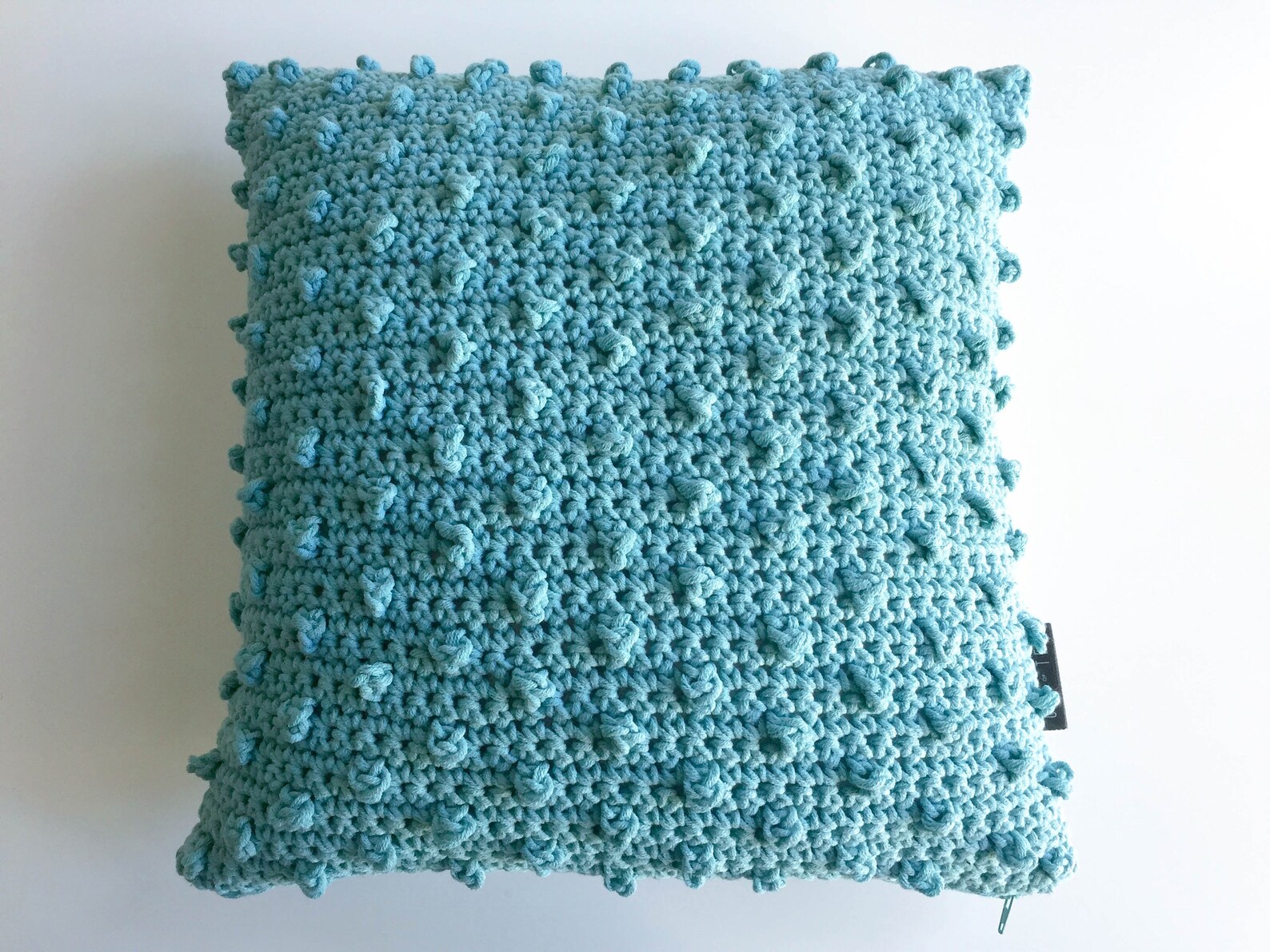 Crochet Dotted Pillow . Mint Crochet Cushion Throw Pillow - Etsy