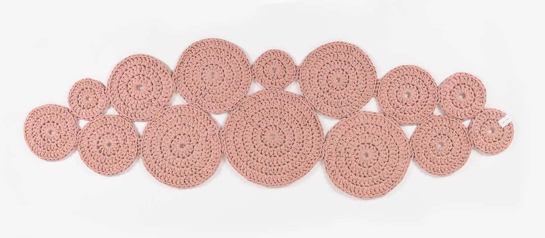 Crochet Round Rug . Retro Rose | Crochet Cotton Rug | Crochet Pink Rug ...