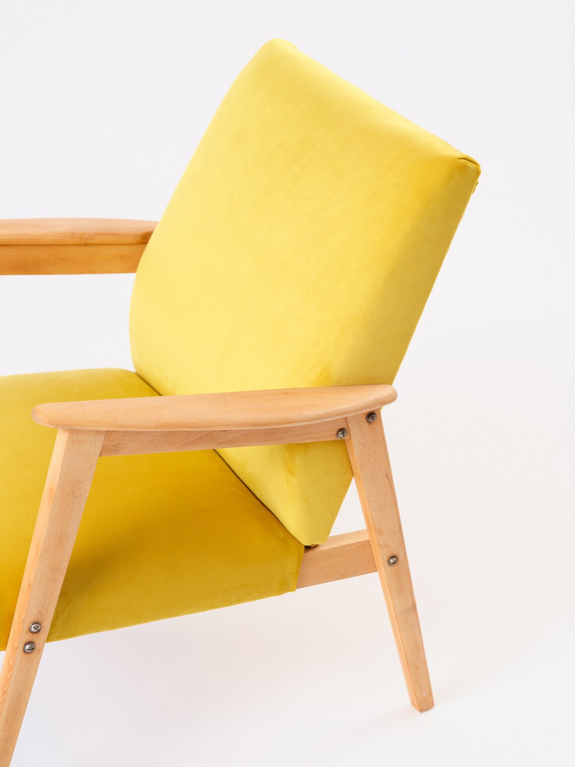 Reloved Armchair . Royal Yellow Vintage Chair Accent Chair | Etsy