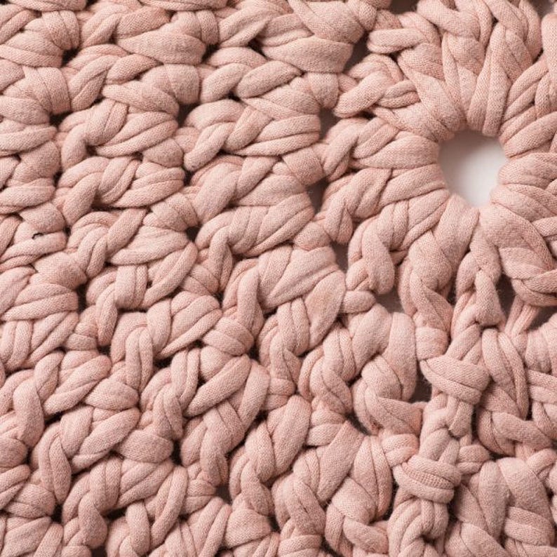 Crochet Round Rug . Retro Rose Crochet Cotton Rug Crochet - Etsy