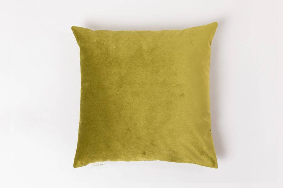 Velvet Touch Pillow . Chartreuse Velvet Cushion Throw | Etsy