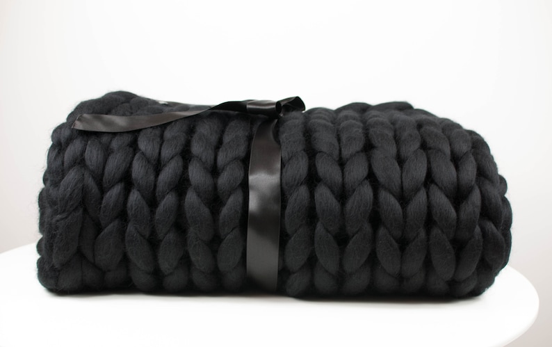 Chunky Knitted Blanket Chunky Knit Blanket Merino Wool - Etsy