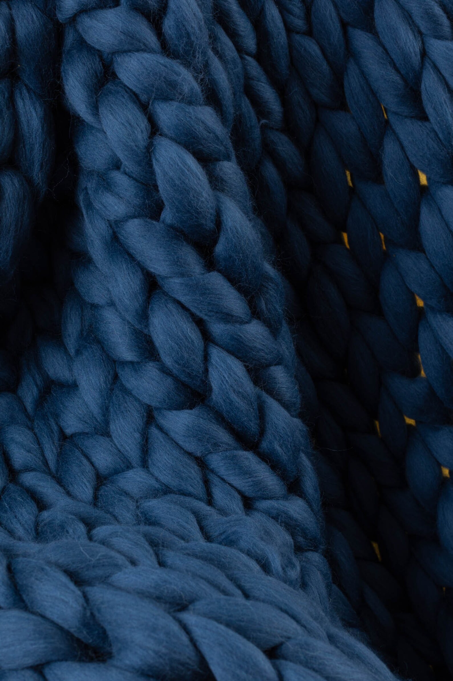 Chunky Knitted Blanket . Midnight Blue Chunky Knit Blanket - Etsy