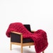 Chunky Knitted Blanket . Raspberry Red Chunky Knit Blanket - Etsy