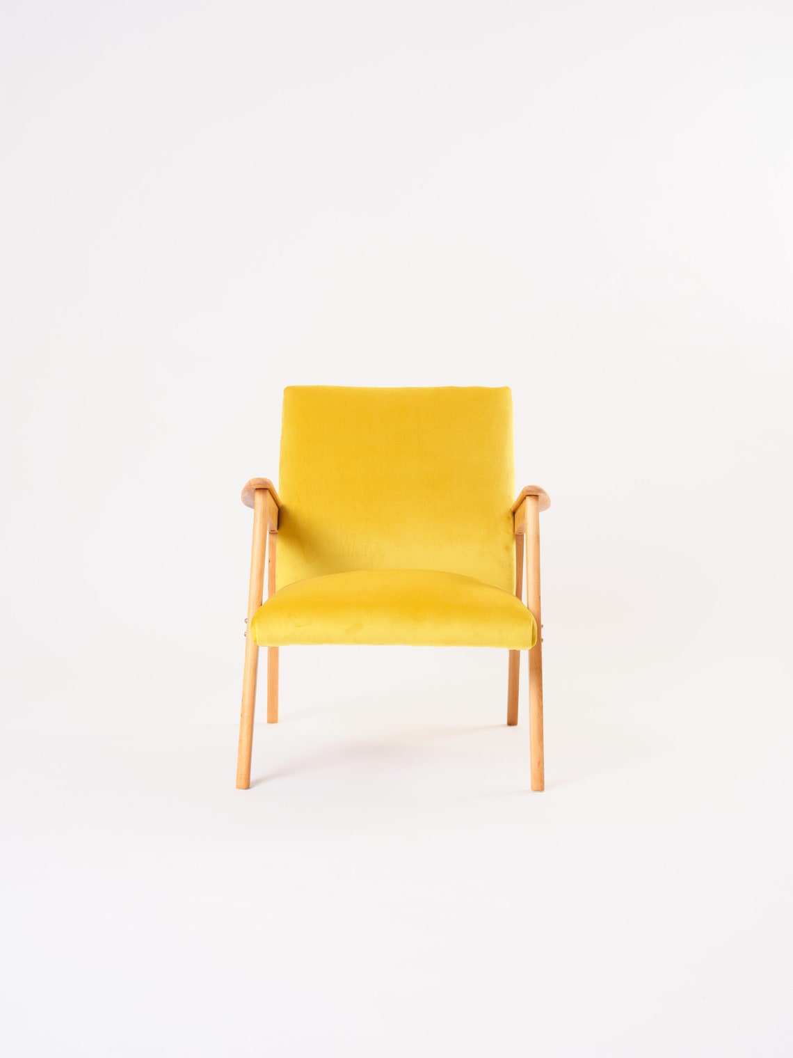 Reloved Armchair . Royal Yellow Vintage Chair Accent Chair | Etsy