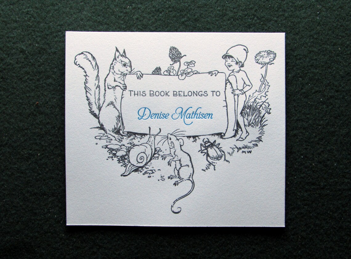 25 Custom Bookplates Letterpress Printed Ungummed - Etsy