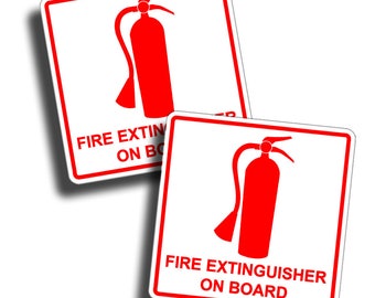 Fire Extinguisher On Board Safety Stickers Decal Rescue | Etsy