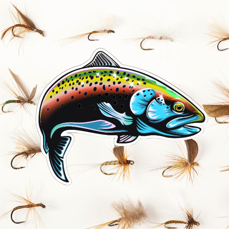 12 Inch Rainbow Trout Fish Sticker Car Truck Vehicle Window Decal ...